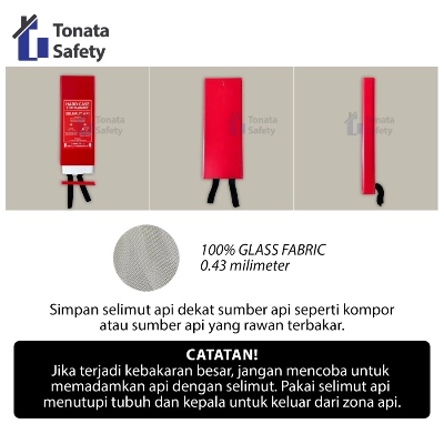 Fire Blanket / Selimut Api Tonata 1,8 x 1,8 m / Hard Case