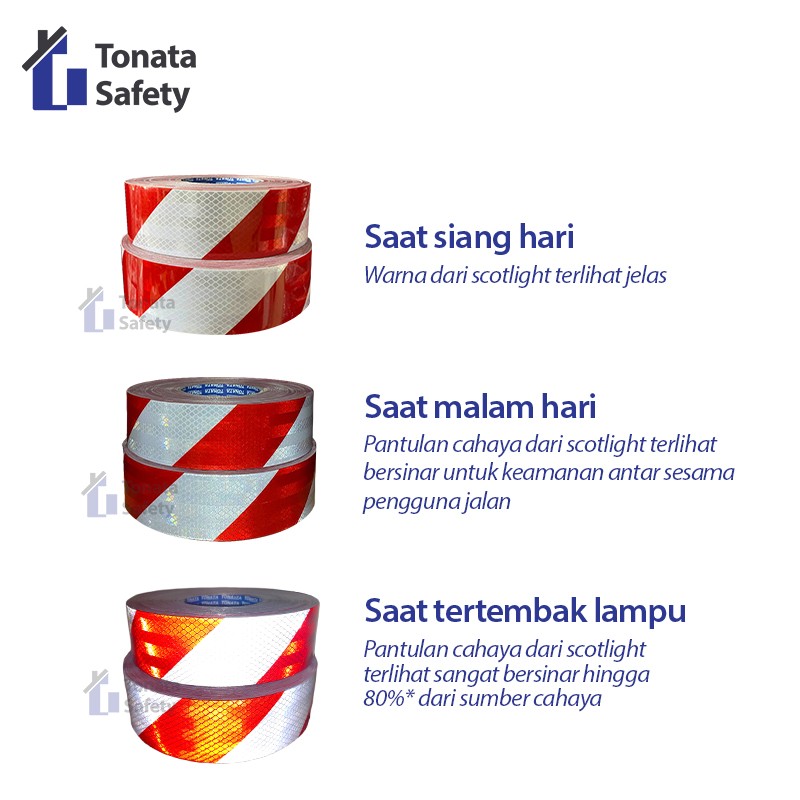 Stiker Scotlight Zebra Merah Putih 60cm - Tonata