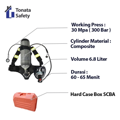SCBA 6.8L Alat Pernapasan Tonata Carbon Fiber