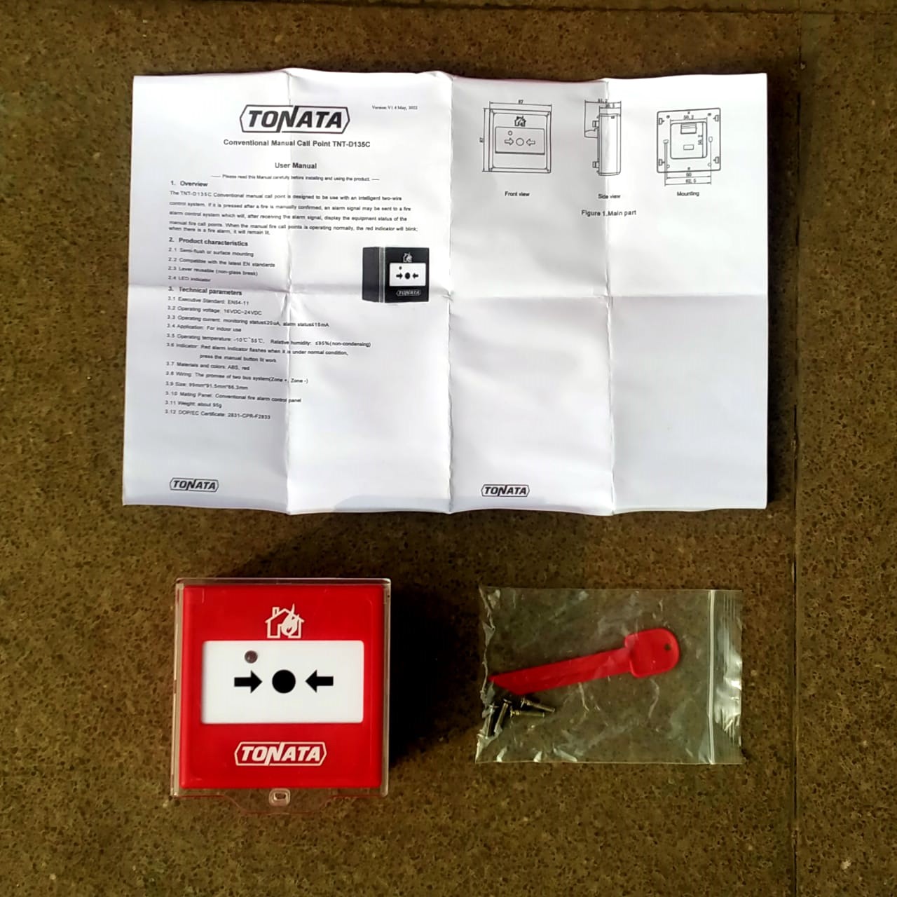 Manual Call Point / Push Button Conventional Tonata TNT-D135C