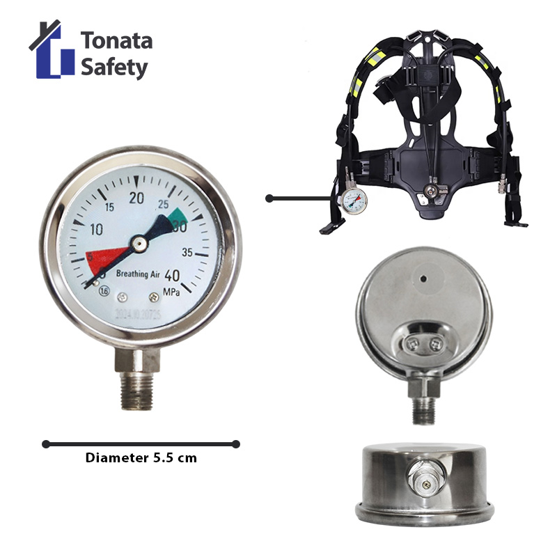 Pressure Gauge SCBA Pemadam 400 Bar 40 Mpa / Manometer SCBA Breathing ...