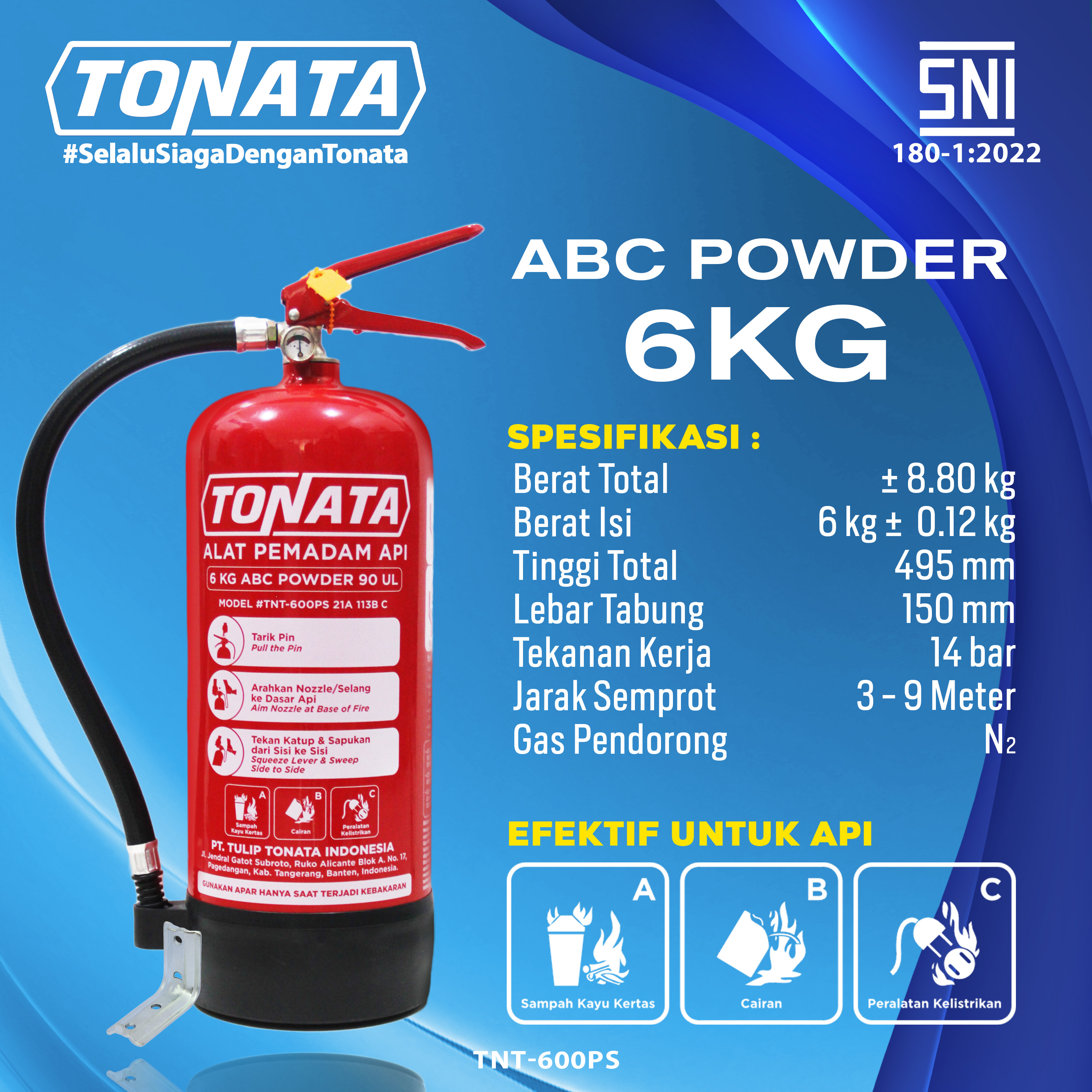 Alat Pemadam Api Tonata SNI / APAR ABC Powder 6 kg
